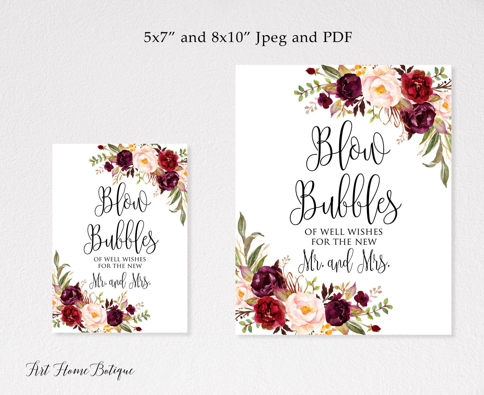 Bubbles Wedding Sign Blow Bubbles of Well Wishes for the New - Etsy