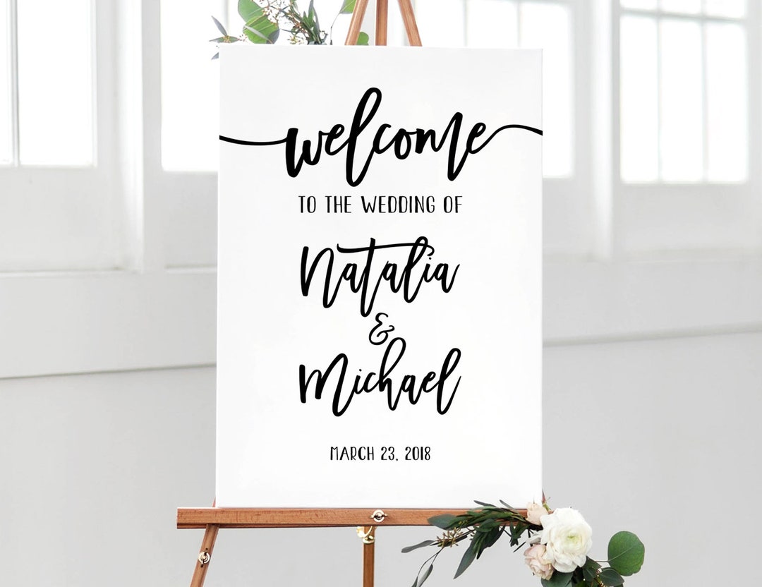 Welcome Wedding Sign, Large Welcome Sign, Welcome to Our Wedding Sign ...