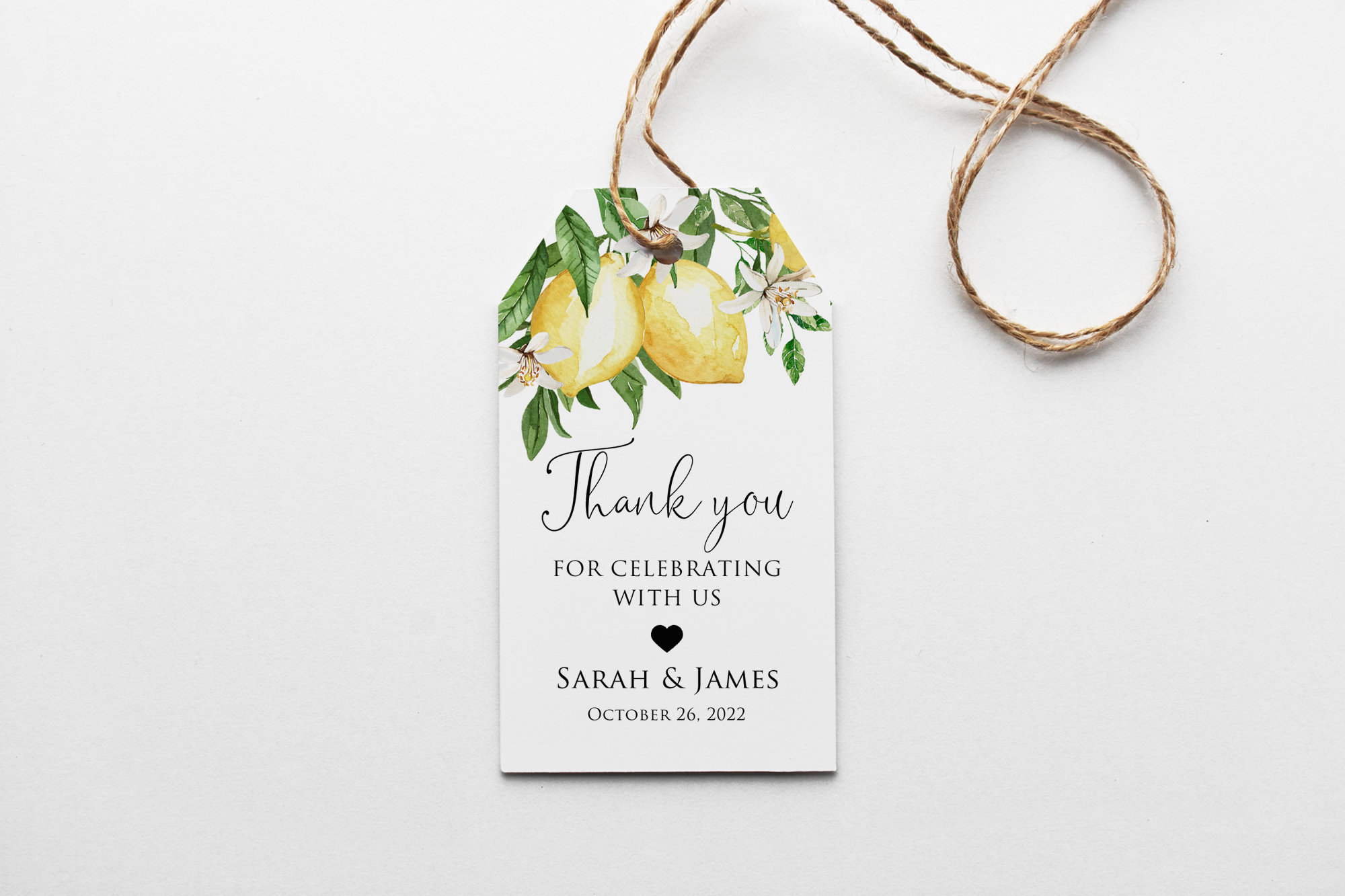 Lemon Thank You Tags, Lemon Wedding Favor Tags, Lemon Bridal Shower ...