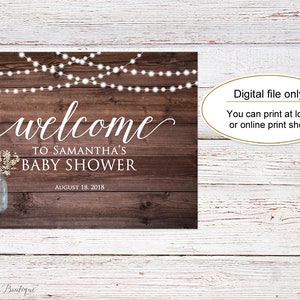 Rustic Baby Shower Welcome Sign, Welcome to Baby Shower Sign, Landscape ...