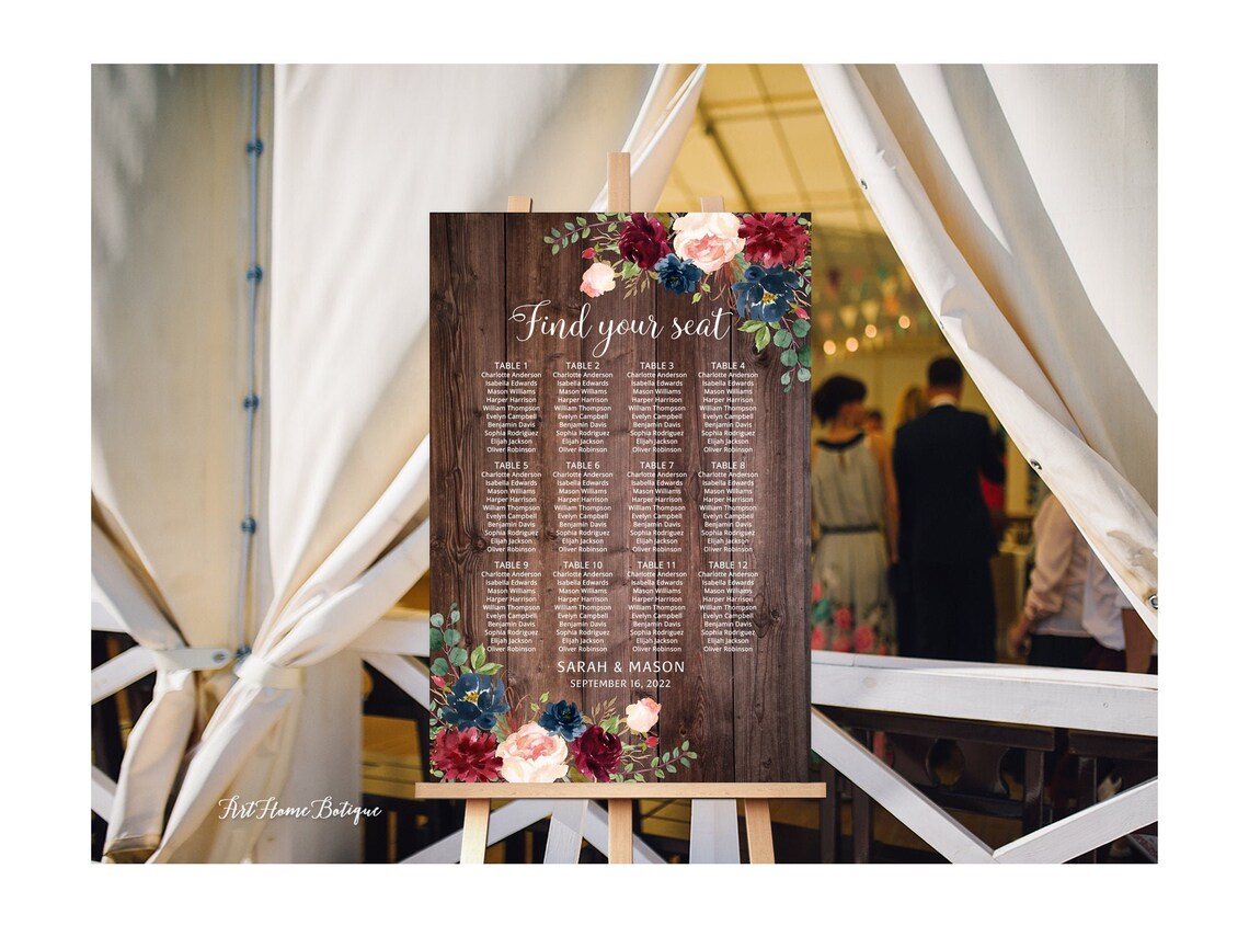 Rustic Wedding Seating Chart Wedding Seating Plan Find Your | Etsy
