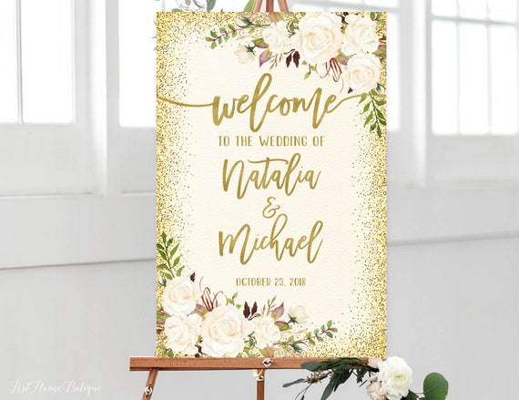 Welcome Wedding Sign Ivory Welcome Wedding Sign Welcome to | Etsy