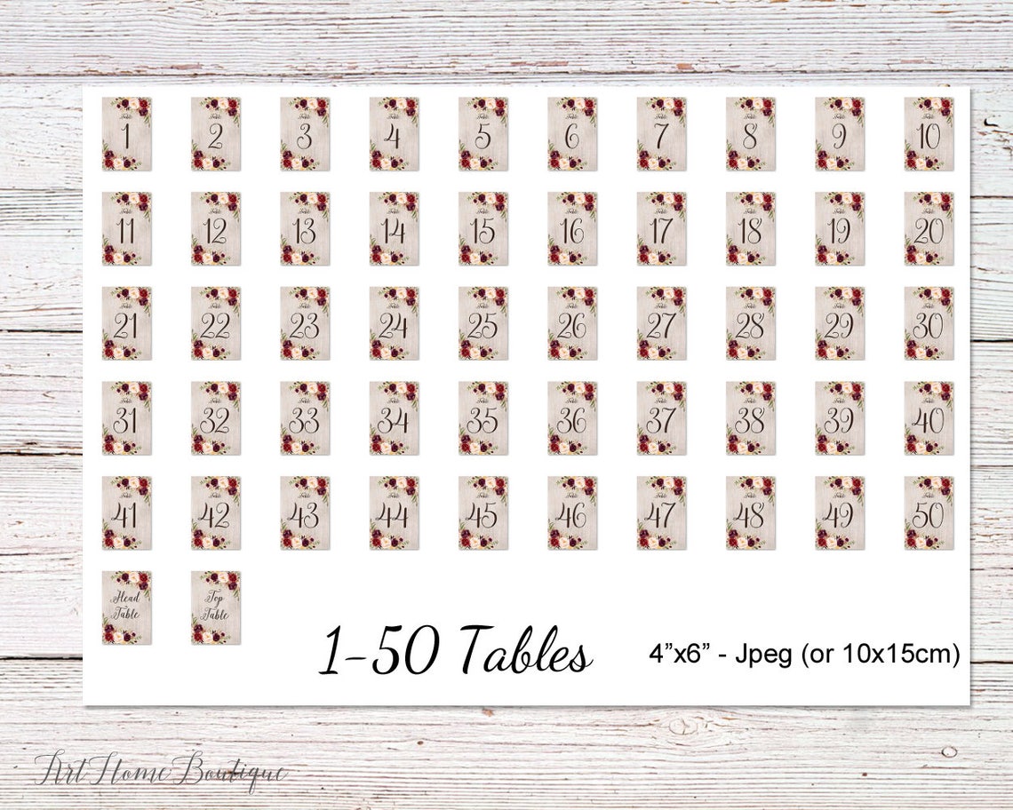 Rustic Table Numbers Wedding Table Numbers Birthday Table | Etsy