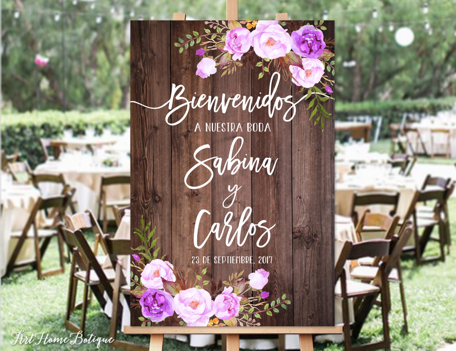 Bienvenidos a Nuestra Boda Welcome Wedding Sign Rustic | Etsy