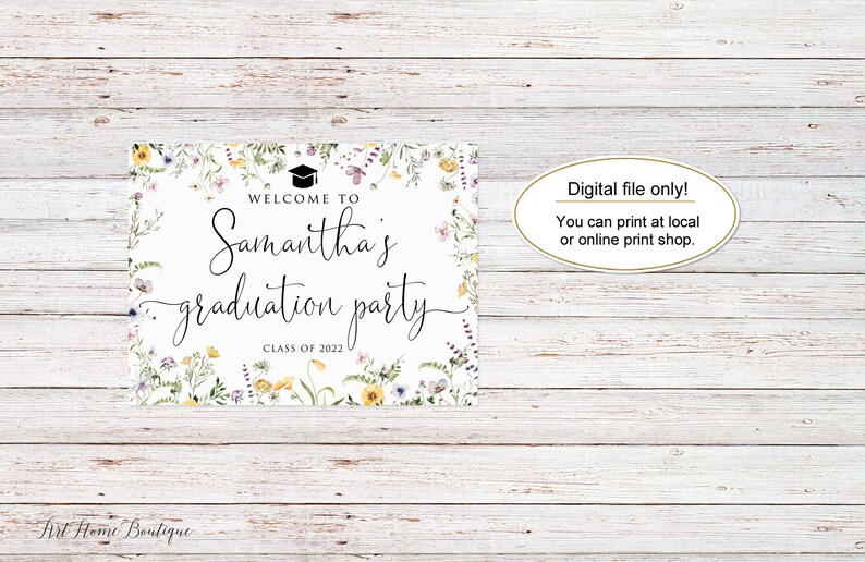Wildflower Graduation Party Welcome Sign Wildflower Welcome - Etsy