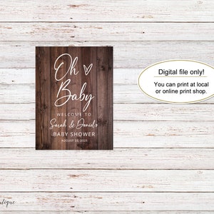 Rustic Baby Shower Welcome Sign, Welcome Baby Sign, Country Baby Shower ...