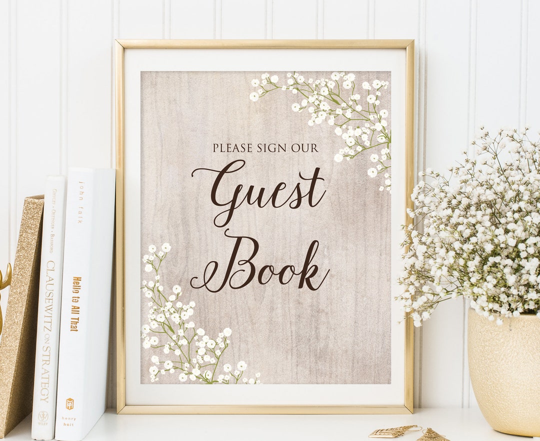 Rustic Guest Book Sign, Wedding Guest Book Sign, Please Sign Our Guest ...