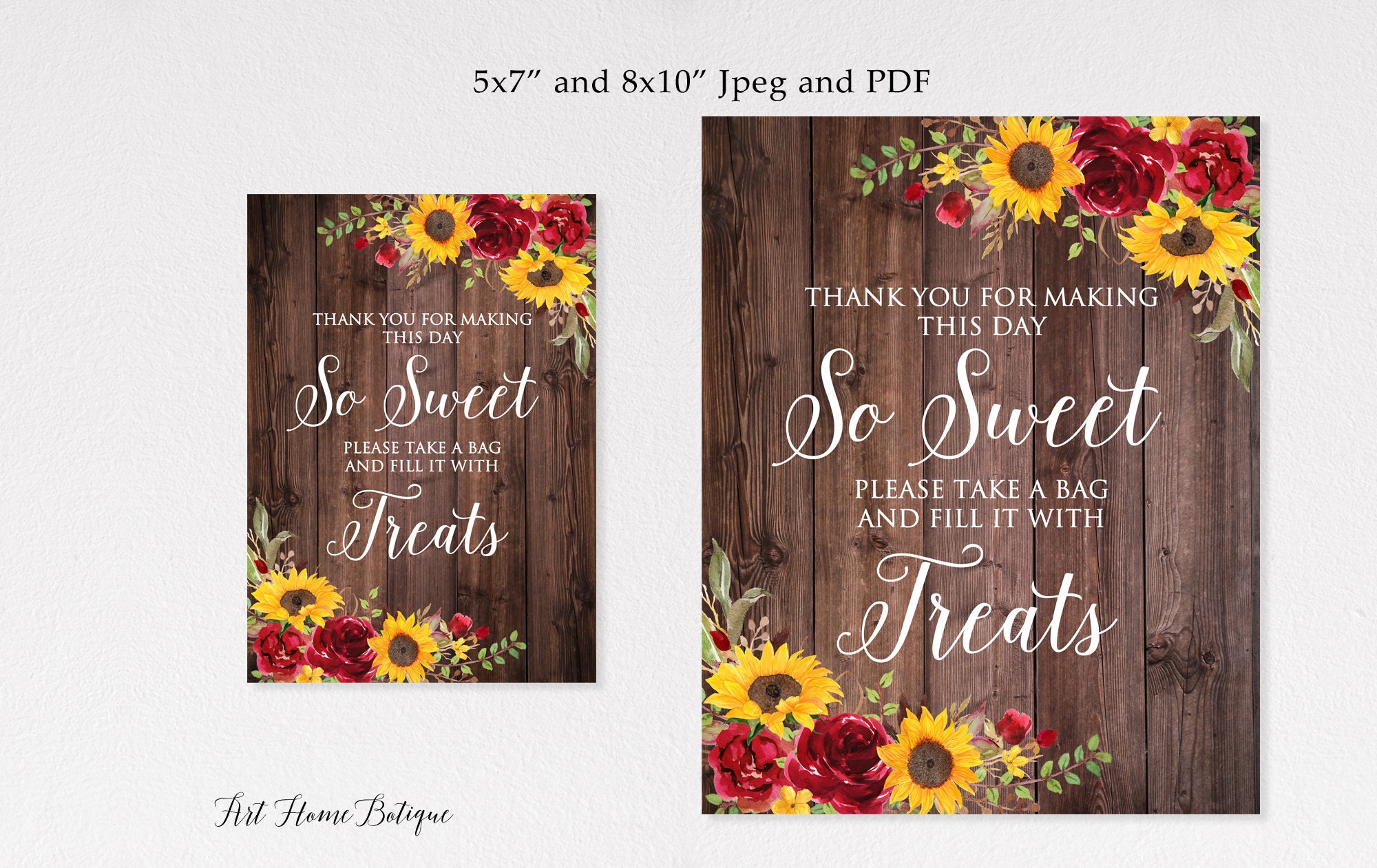 Take a Treat Sign Thank You for Making This Day so Sweet Please Take a ...