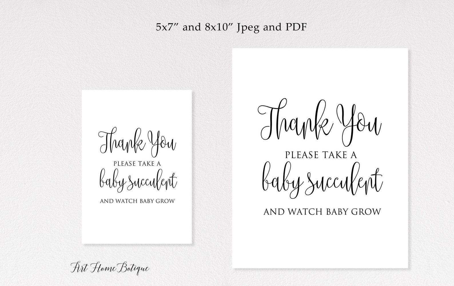 Watch Baby Grow Sign Classic Baby Shower Sign Succulent | Etsy