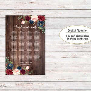 Rustic Wedding Seating Chart, Wedding Seating Plan, Find Your Seat ...