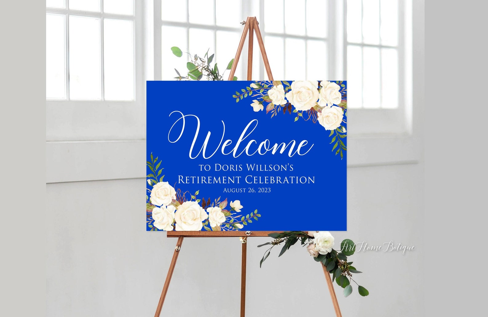 Royal Blue Retirement Party Sign Blue Retirement Celebration - Etsy