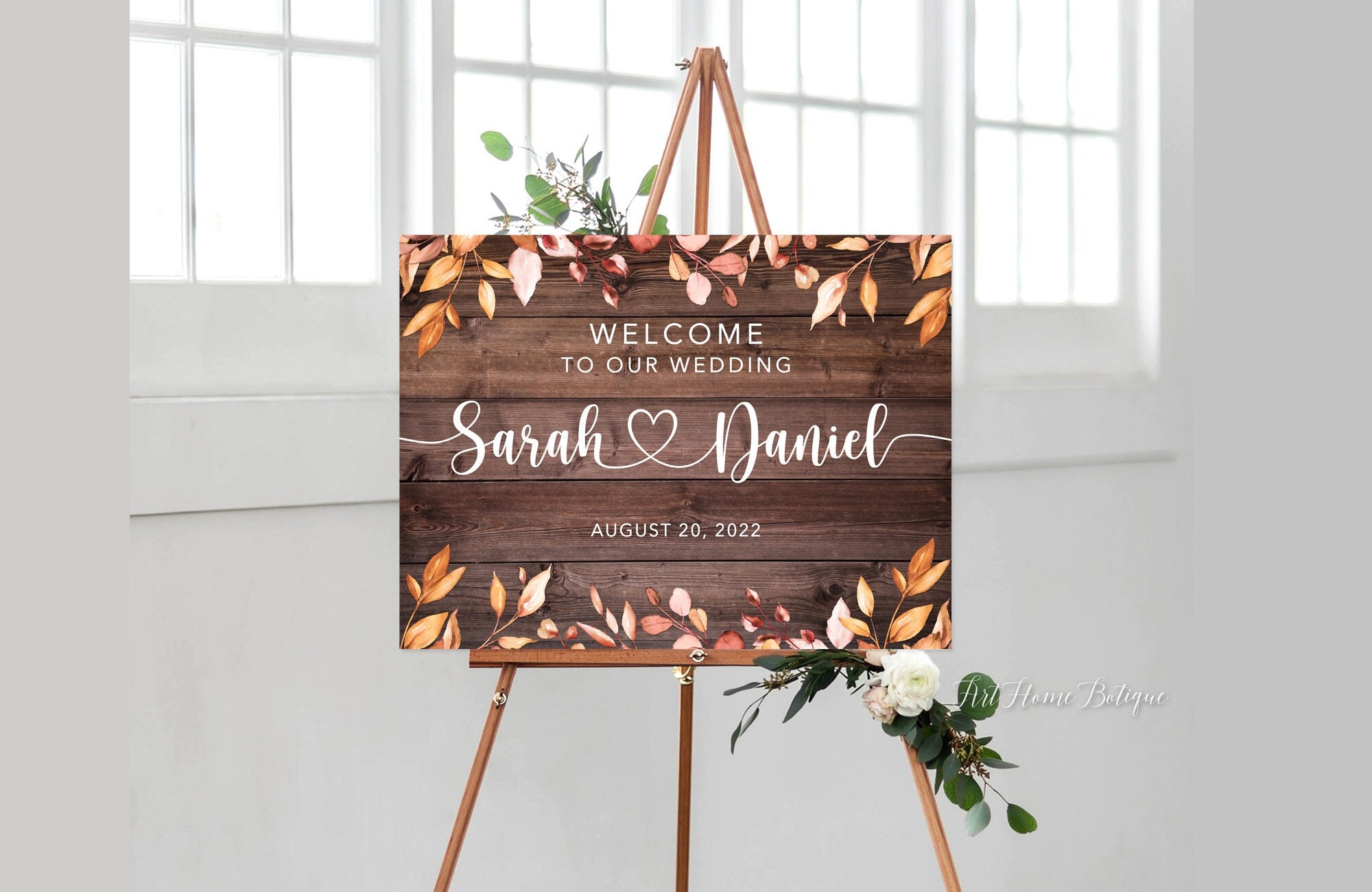 Fall Wedding Welcome Sign Autumn Wedding Welcome Sign Rustic - Etsy