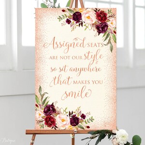 Assigned Seats Sign, Assigned Seats Are Not Our Style so Sit Anywhere ...