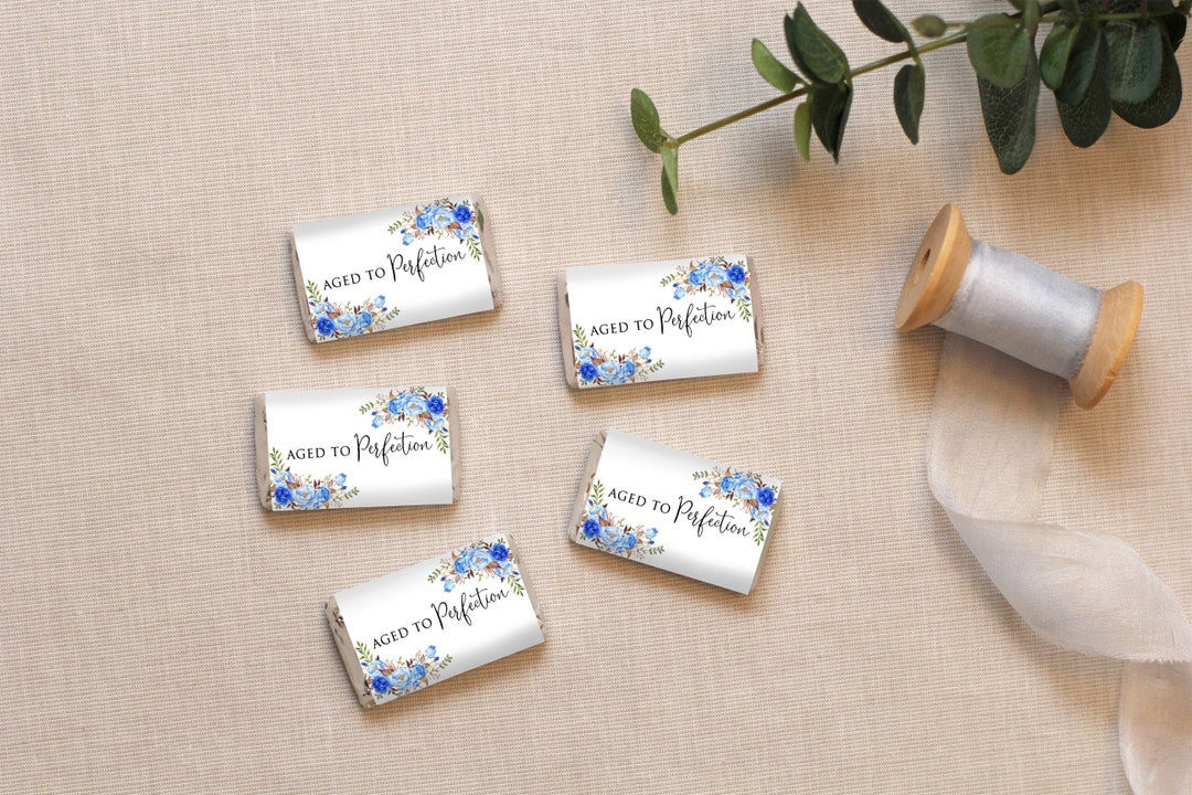 Blue Birthday Mini Candy Wrappers, Blue Candy Wrappers Mini, Candy Bar ...
