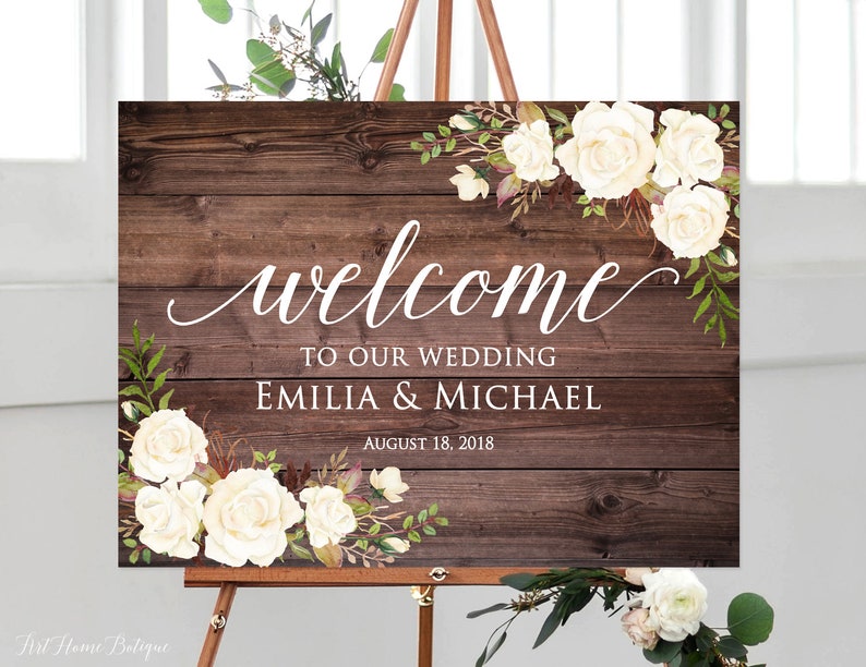 Rustic Welcome Wedding Sign Welcome To Our Wedding Sign | Etsy
