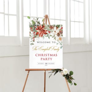Christmas Welcome Sign, Holiday Party Decor, Winter Welcome Signage ...