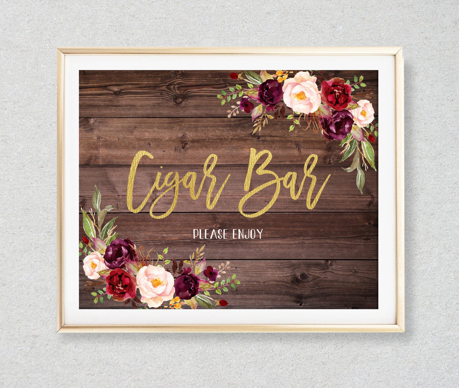 Cigar Bar Sign Wedding Cigars Sign Cigar Sign Printable | Etsy