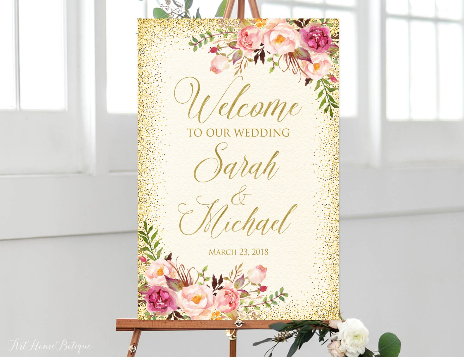 Ivory Wedding Welcome Sign Welcome to Our Wedding Sign | Etsy