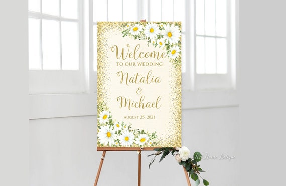 Daisy Wedding Welcome Sign Daisies Welcome Printable Sign | Etsy