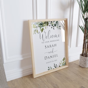 Greenery Wedding Welcome Sign, Eucalyptus Welcome Sign, Botanical ...