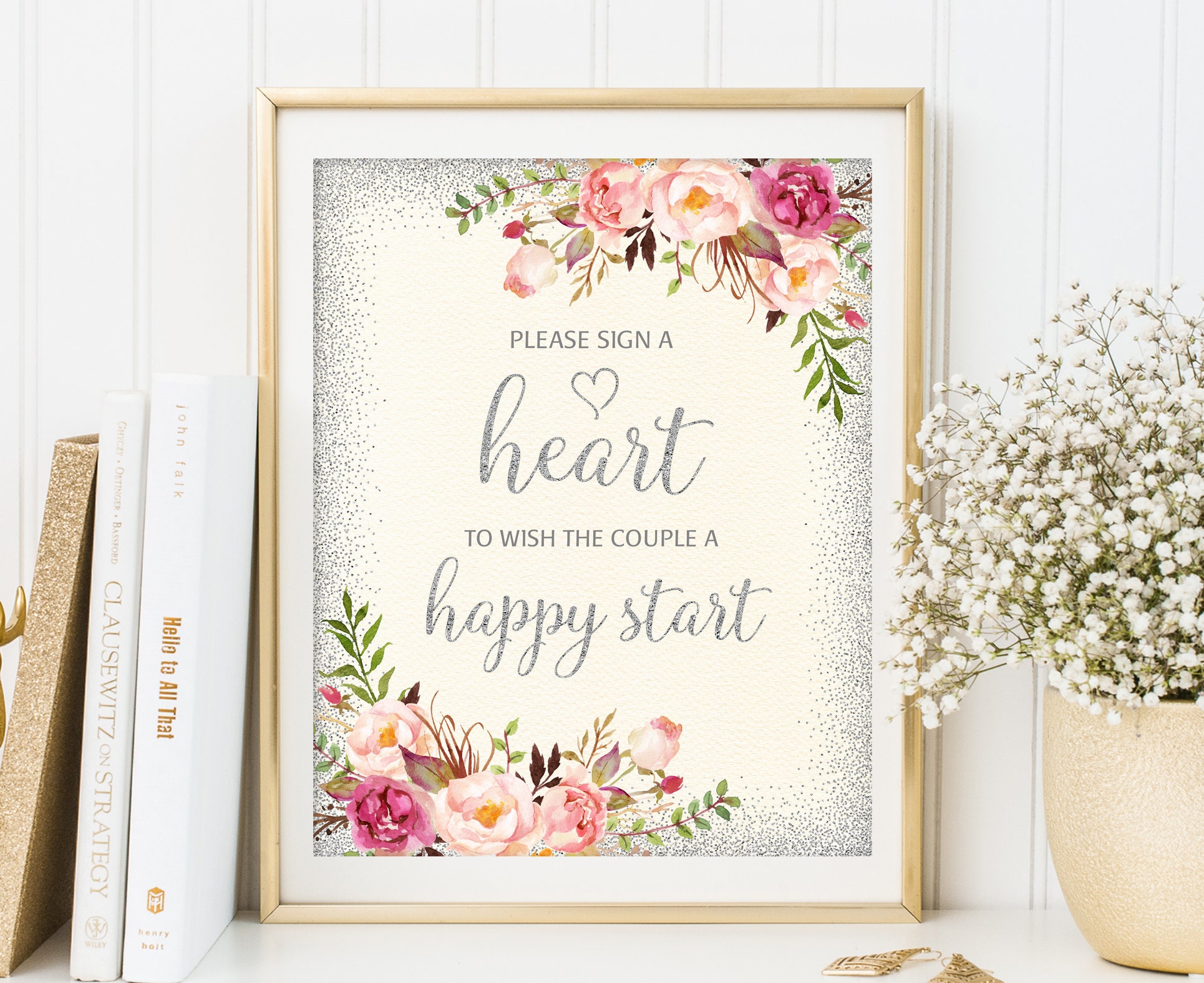 Please Sign a Heart Alternate Guest Book Sign Ivory Wedding | Etsy