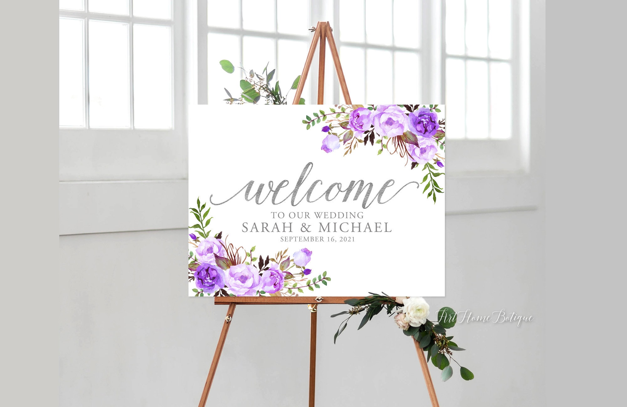 Lavender Welcome Sign Welcome to Our Wedding Sign Landscape - Etsy