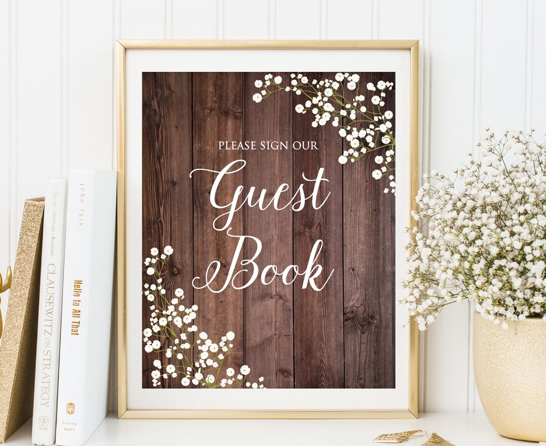 Rustic Guest Book Sign, Wedding Guest Book Sign, Please Sign Our Guest ...
