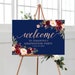 Navy Graduation Party Welcome Sign, Burgundy Graduation Welcome Sign ...