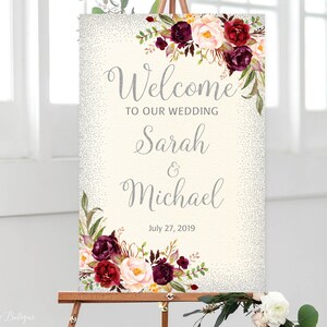 Welcome Wedding Sign, Ivory Welcome to Our Wedding Sign, Large Welcome ...