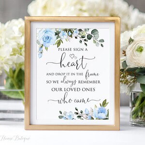Please Sign A Heart Sign, Heart Drop Guest Book Sign, Sign a Heart and ...