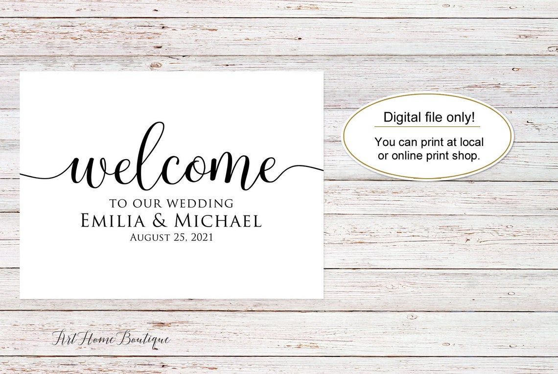 Welcome Wedding Sign Welcome To Our Wedding Sign Calligraphy | Etsy