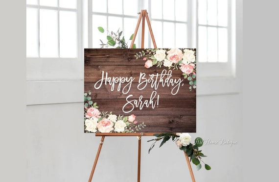 Happy Birthday Sign Rustic Welcome Sign Welcome to Birthday - Etsy