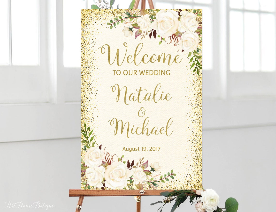 Ivory Welcome Wedding Sign Cream Welcome Wedding Sign - Etsy