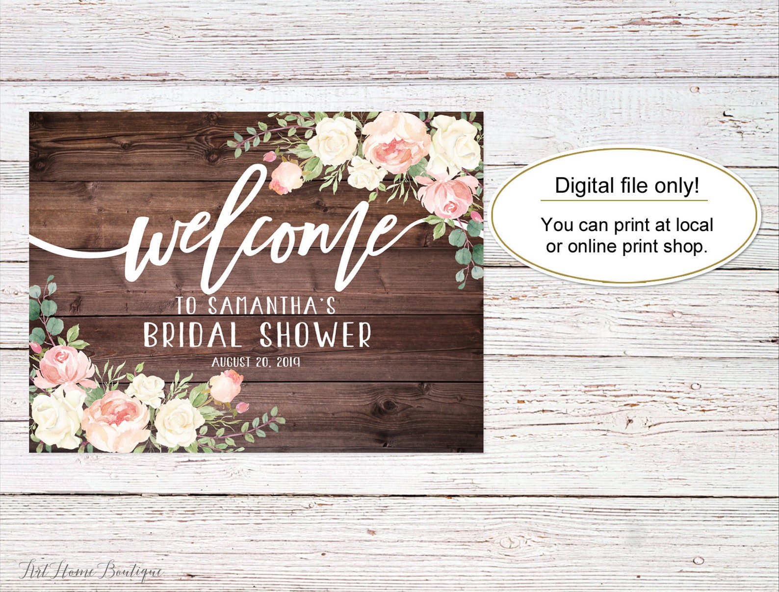 Rustic Bridal Shower Welcome Sign Large Welcome Sign Floral - Etsy