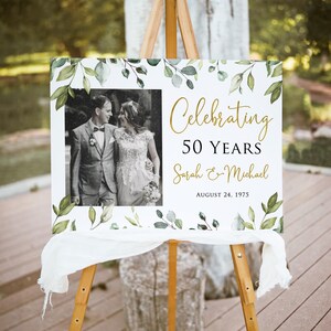 Celebrating 50 Years, 50th Anniversary Welcome Sign, Photo Wedding ...