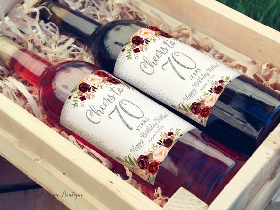 Wine Bottle Labels Personalized Wine Labels Burgundy and | Etsy