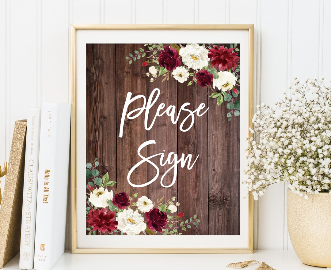 Please Sign, Wedding Please Sign Printable, Alternate Guest Book Sign ...