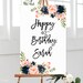 Happy Birthday Sign Coral and Navy Birthday Welcome Sign | Etsy