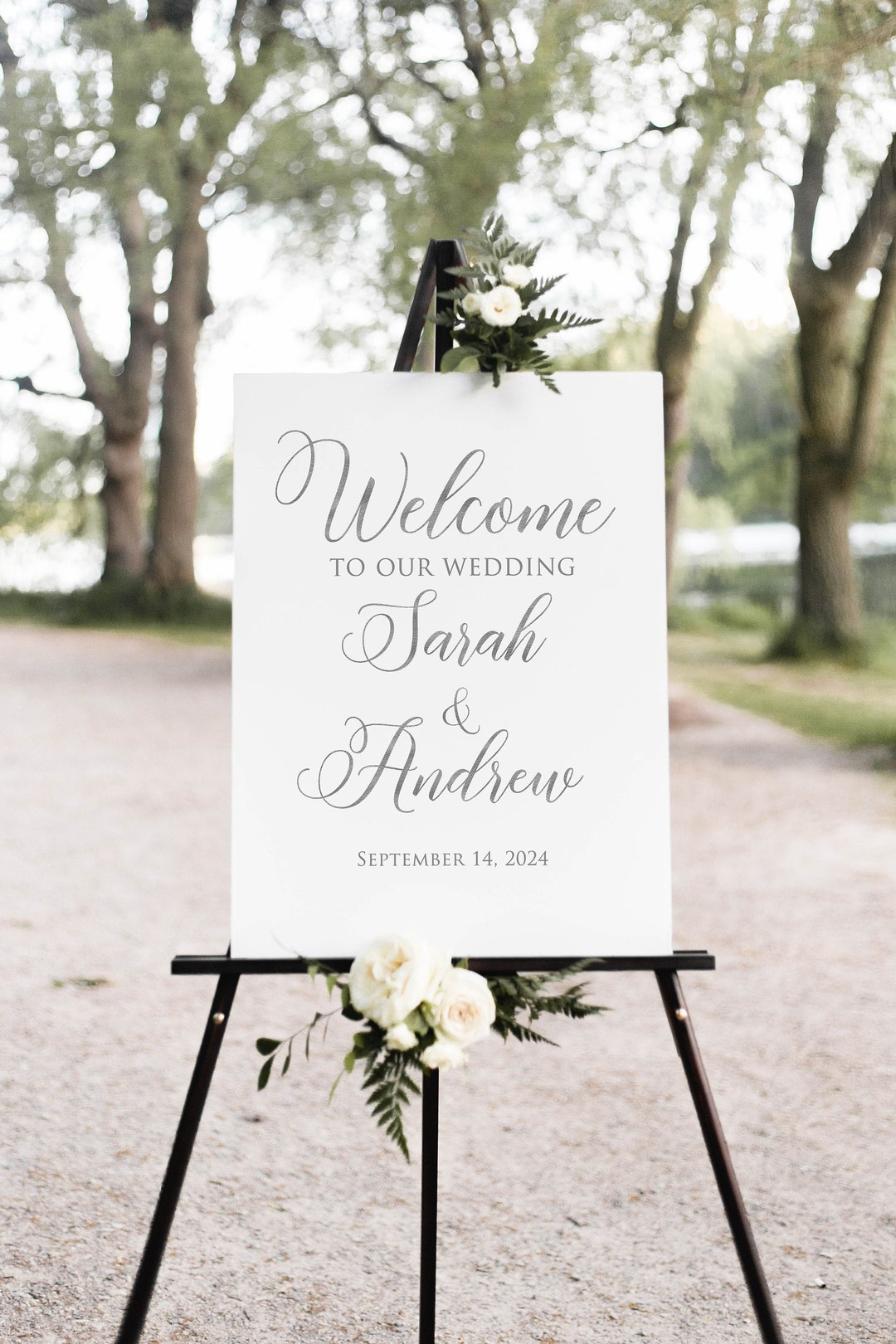 Silver Wedding Welcome Sign, Silver Welcome Sign, Welcome to Our ...