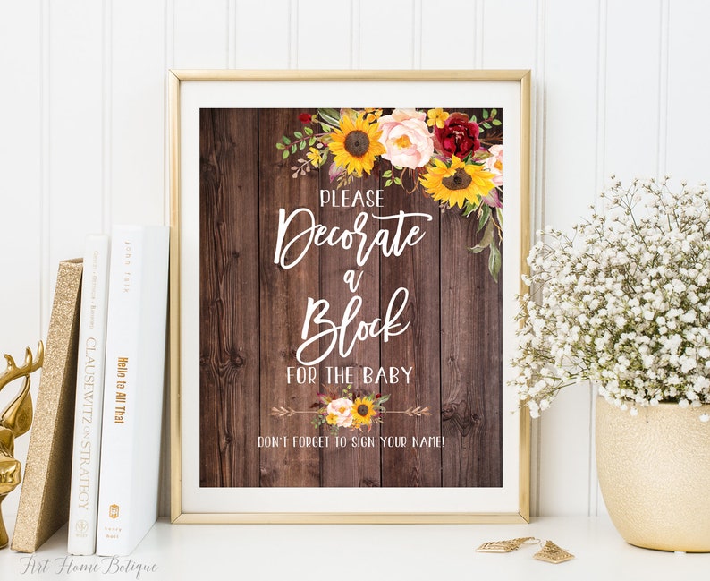 Decorate a Block Sign Decorate a Block for the Baby Sign - Etsy