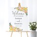 Pink Yellow Orange Wedding Welcome Sign, Floral Welcome Sign, Digital ...