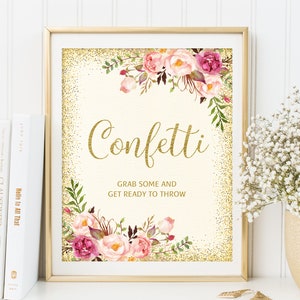 Confetti Sign Confetti Send Off Sign Wedding Sign Ivory | Etsy