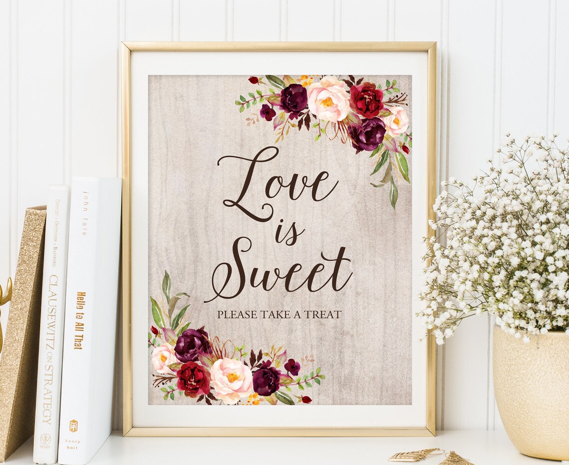 Love is Sweet Sign Dessert Table Sign Favor Table Sign - Etsy