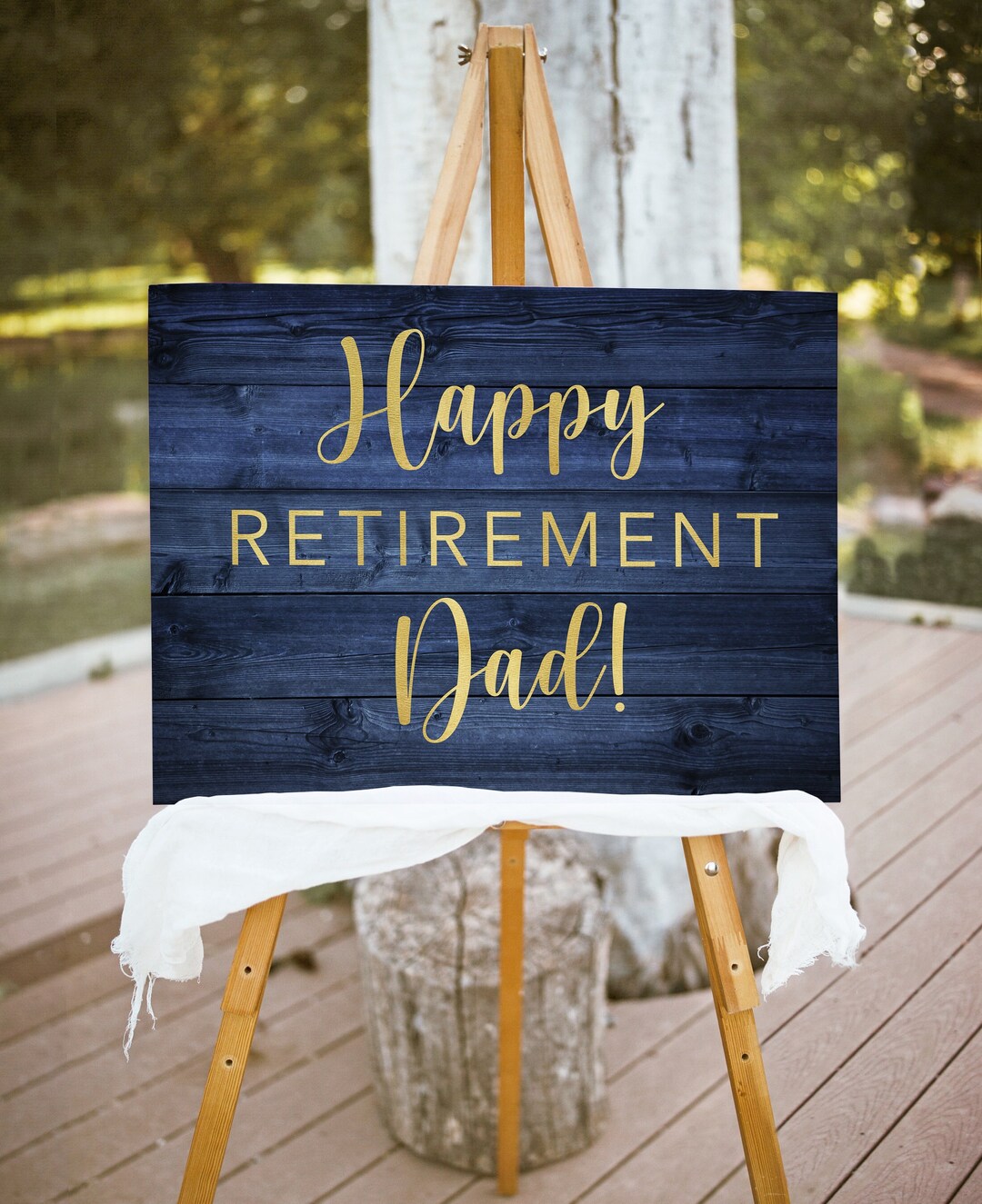 Happy Retirement Welcome Sign, Rustic Navy Retirement Welcome Sign ...