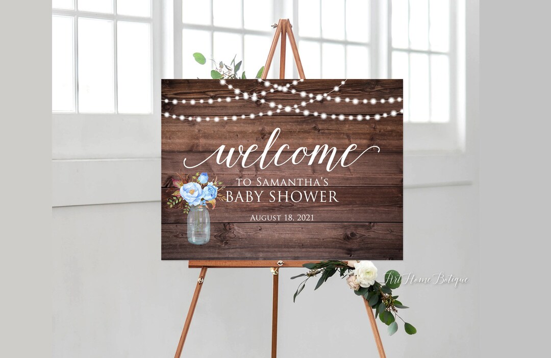 Rustic Baby Shower Welcome Sign, Welcome to Baby Shower Sign ...
