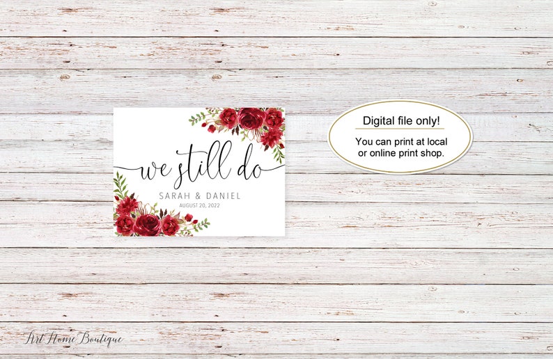 We Still Do Sign Red Welcome Sign Red Anniversary Wedding - Etsy