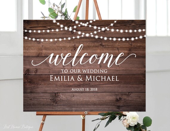 Rustic Welcome Wedding Sign Welcome To Our Wedding Sign | Etsy