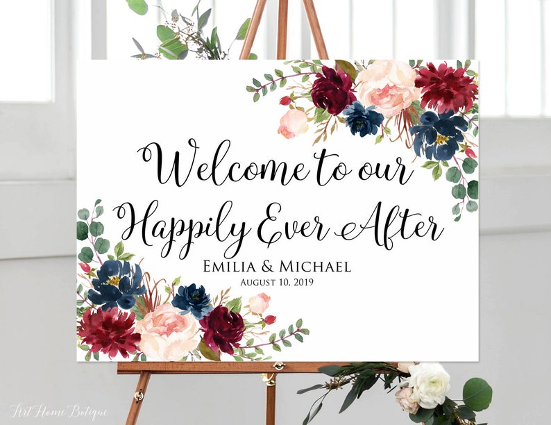Welcome to Our Happily Ever After Sign Welcome Wedding Sign | Etsy