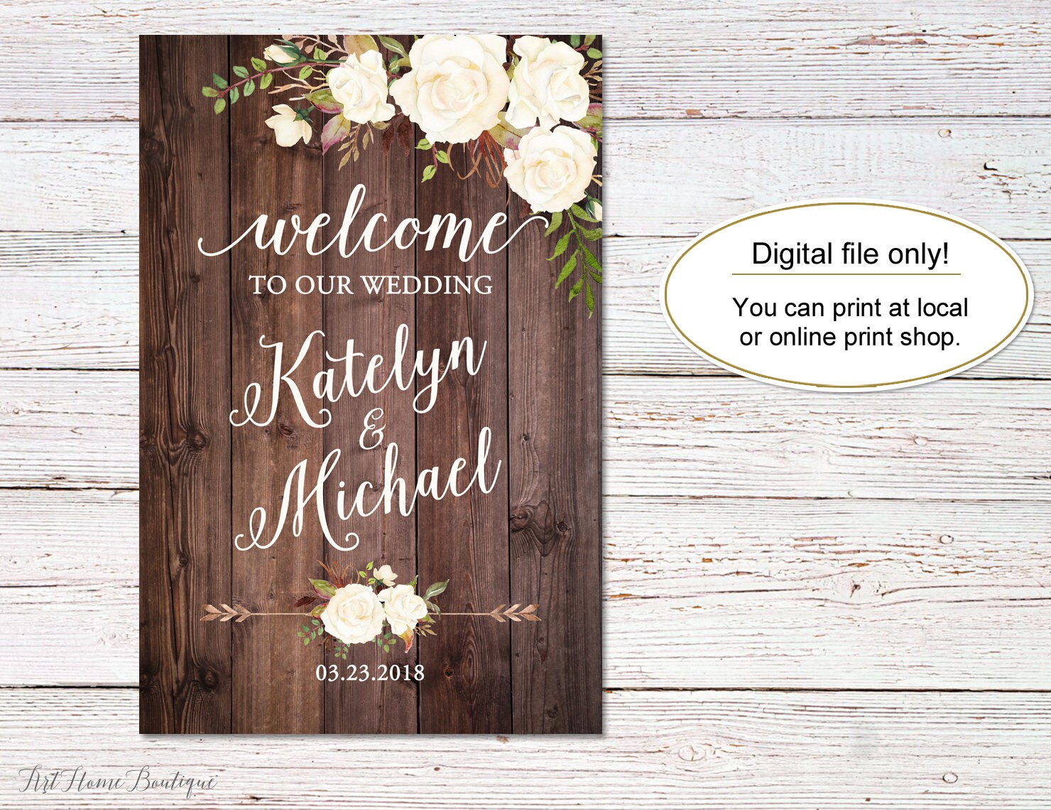 Wedding Welcome Sign, Rustic Welcome Wedding Sign, Welcome to Our ...