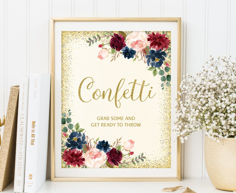 Confetti Sign Confetti Send off Sign Wedding Sign Ivory | Etsy